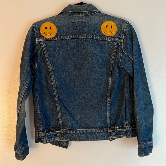 Levi's | Jackets & Coats | Levis Denim Jacket With A Happy Face And A ...